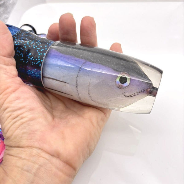 Alii Kai Lures Aku Fish Head 14" Hardhead Purple Silver 24 oz Skirted ...